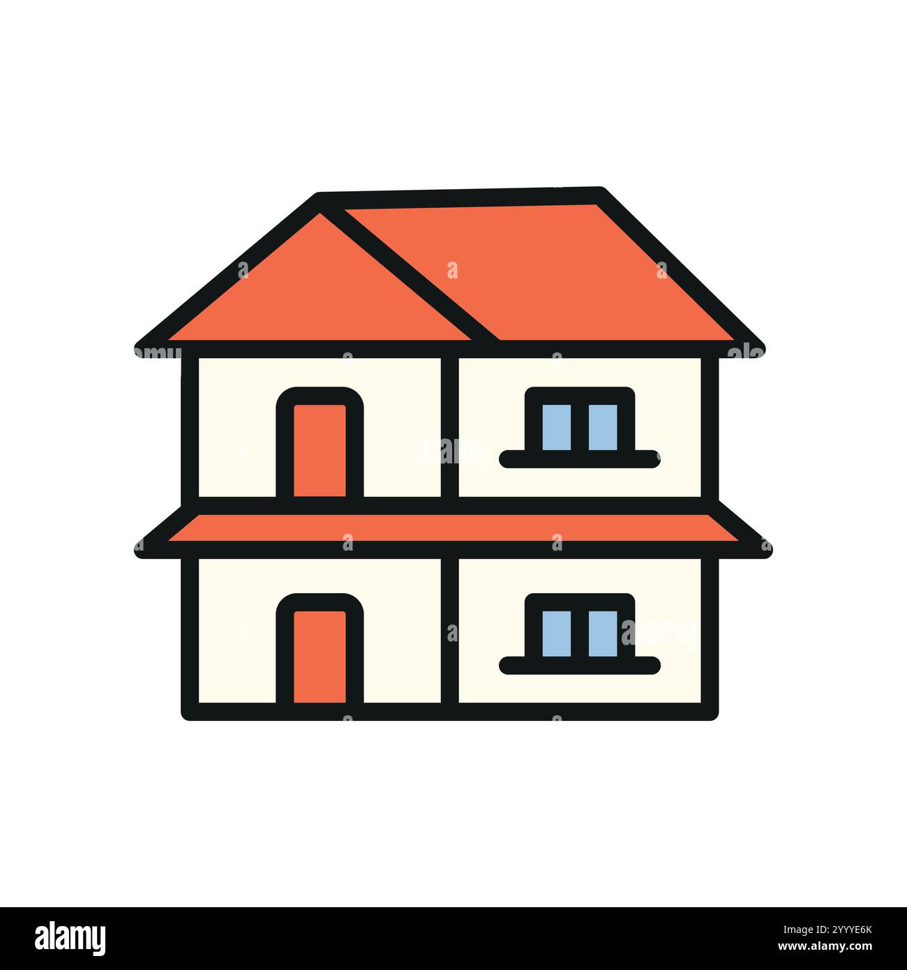 Two-story house icon features a charming and detailed design, perfect ...
