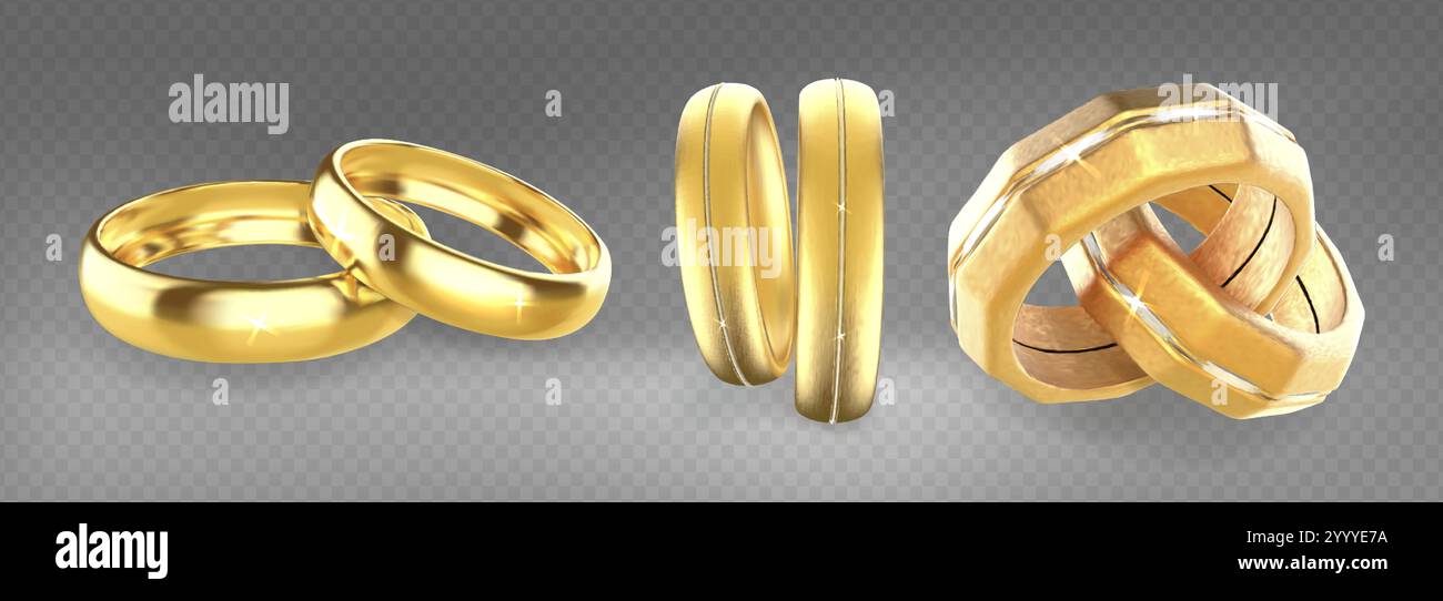 Wedding gold rings patterns Stock Vector Images - Alamy