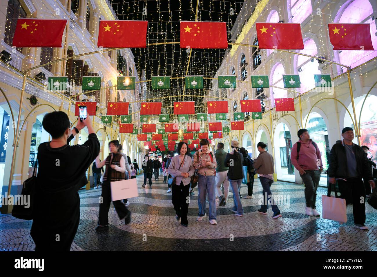 Macao,China.17th December 2024. Joyful holiday installations can be ...