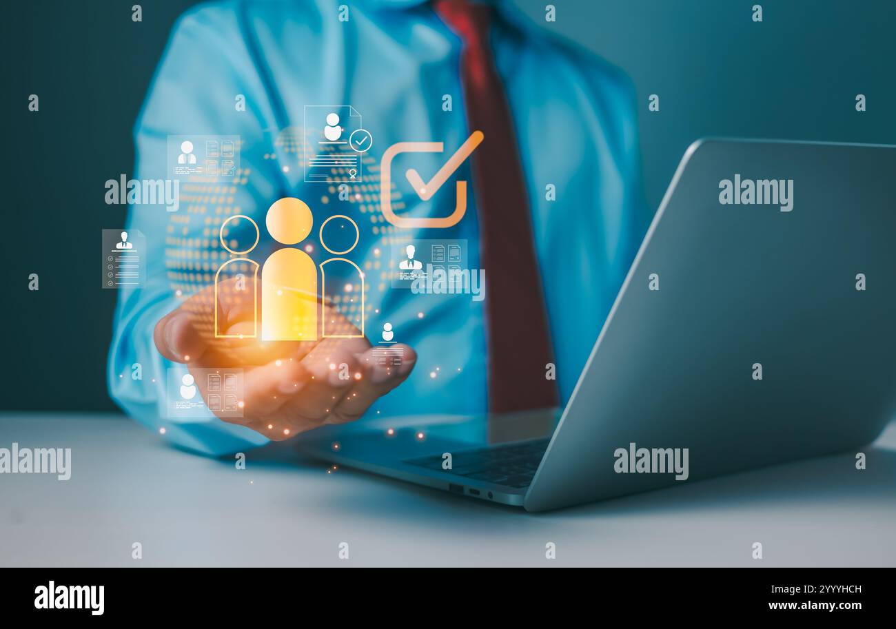 Human Resources, HR Manager show manager icon and employee for ...