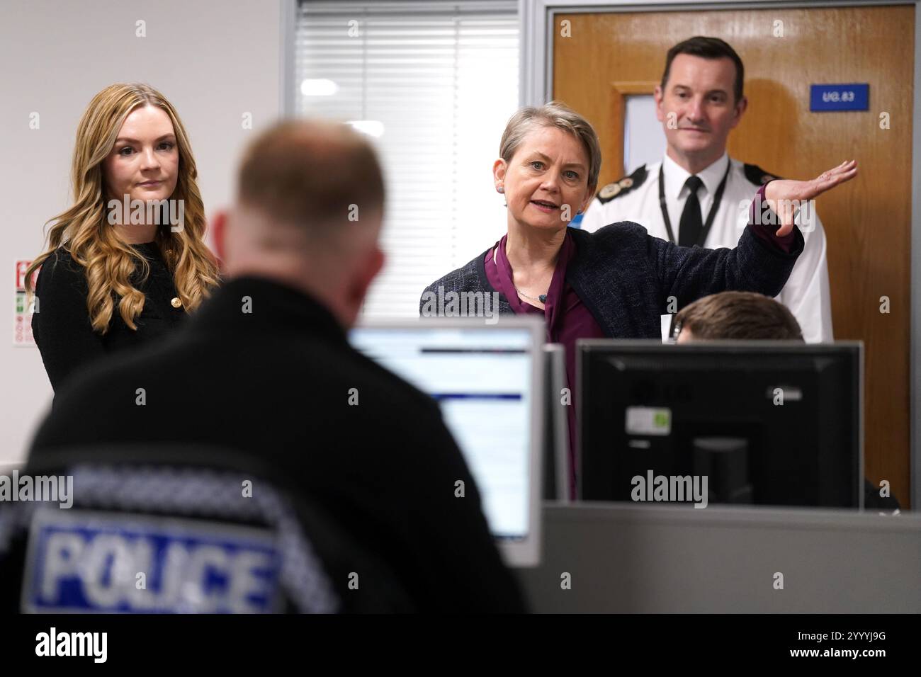 Home Secretary Yvette Cooper during a visit to West Yorkshire Police's ...
