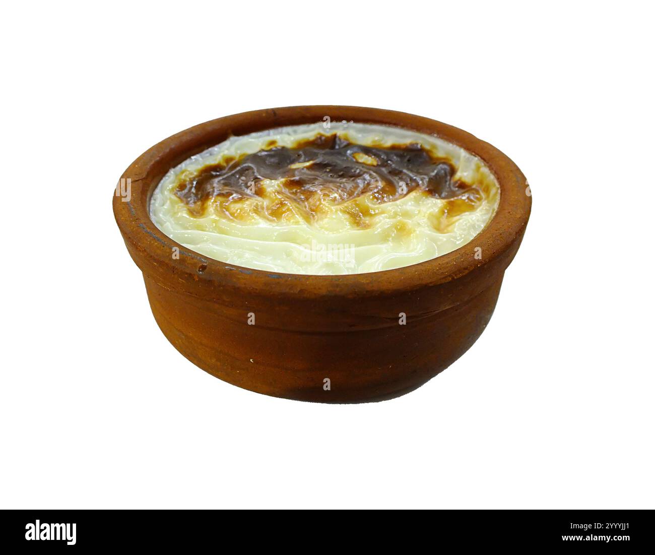 Turkish Dessert Sutlac, AKA Firin Sutlac isolated on white background ...