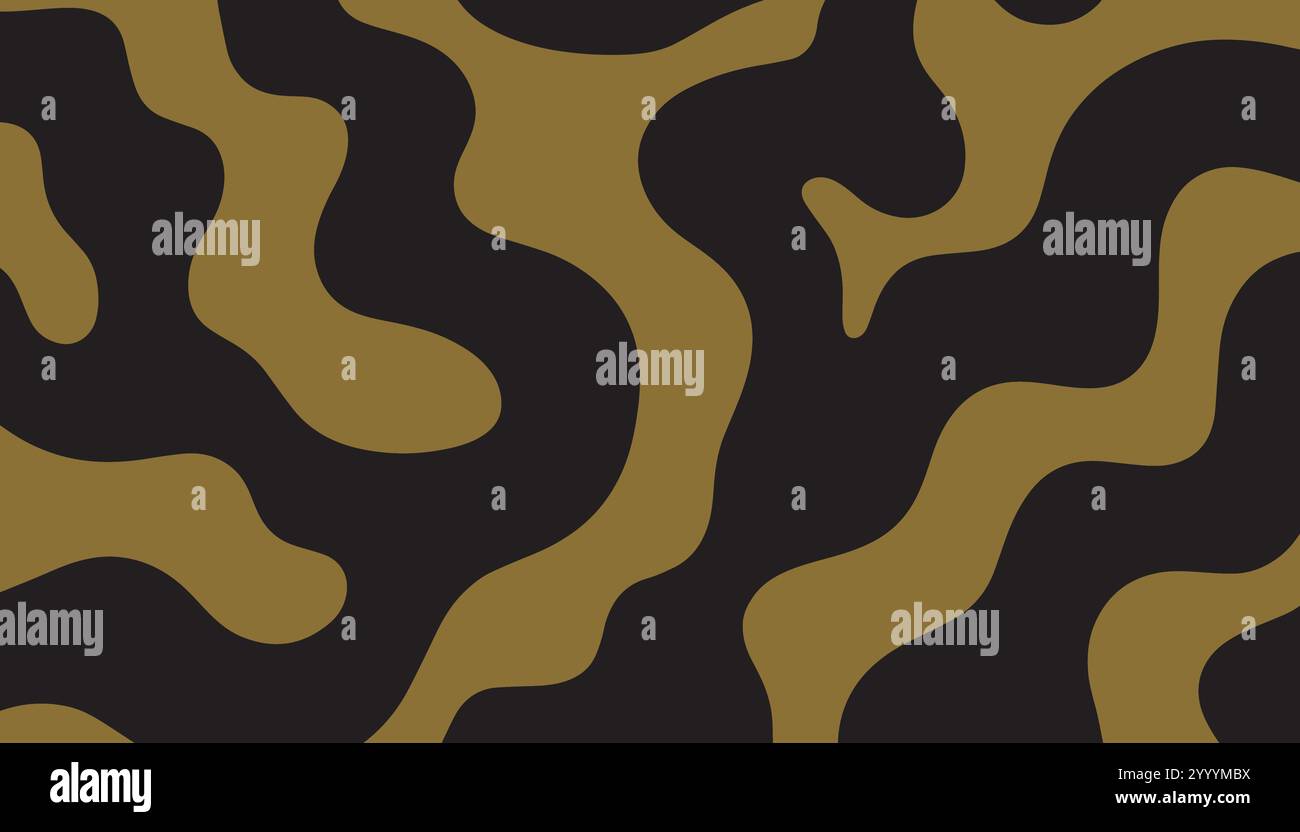 An visually striking abstract camouflage pattern, with smooth shapes ...