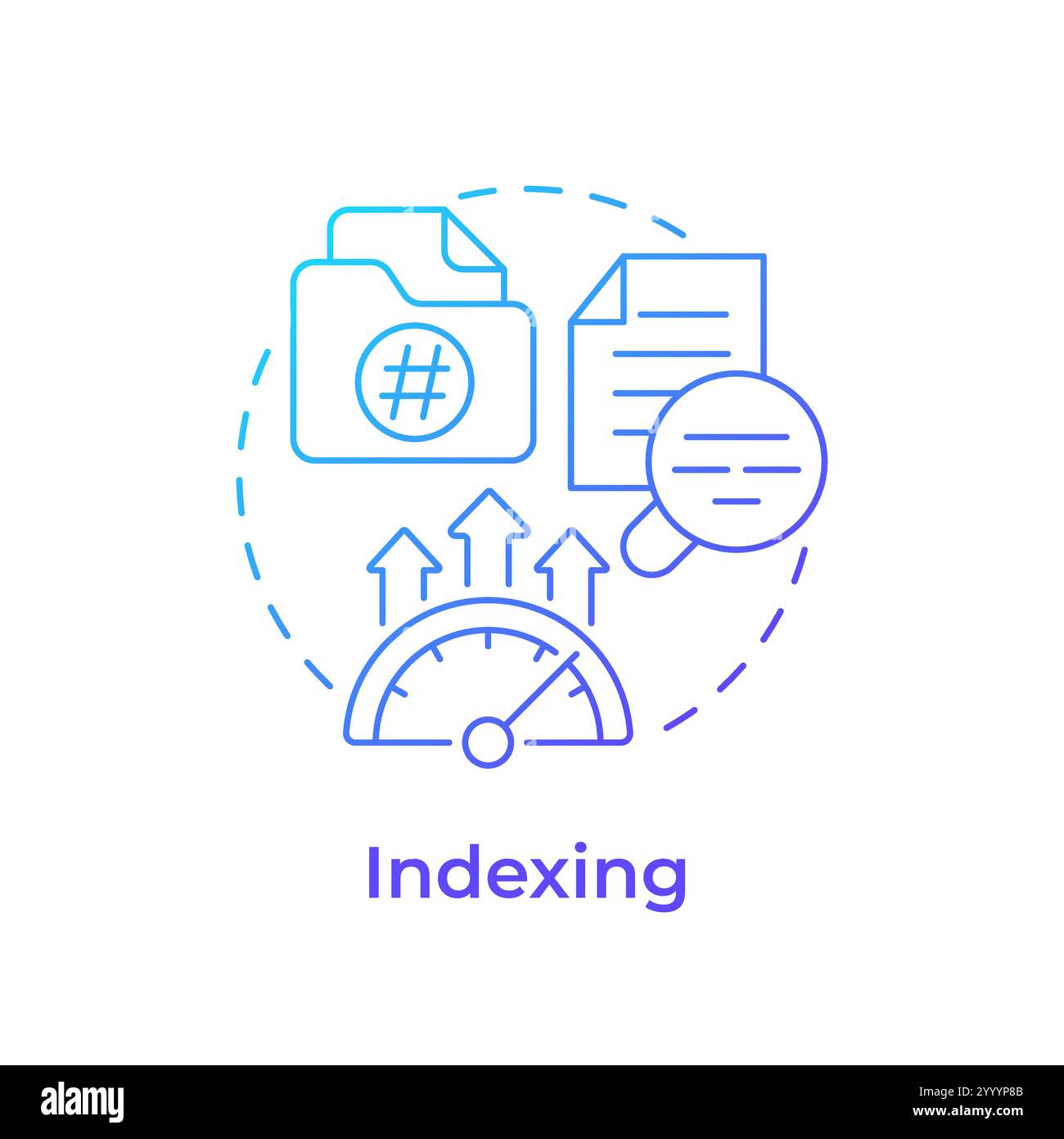 Indexing blue gradient concept icon Stock Vector Image & Art - Alamy