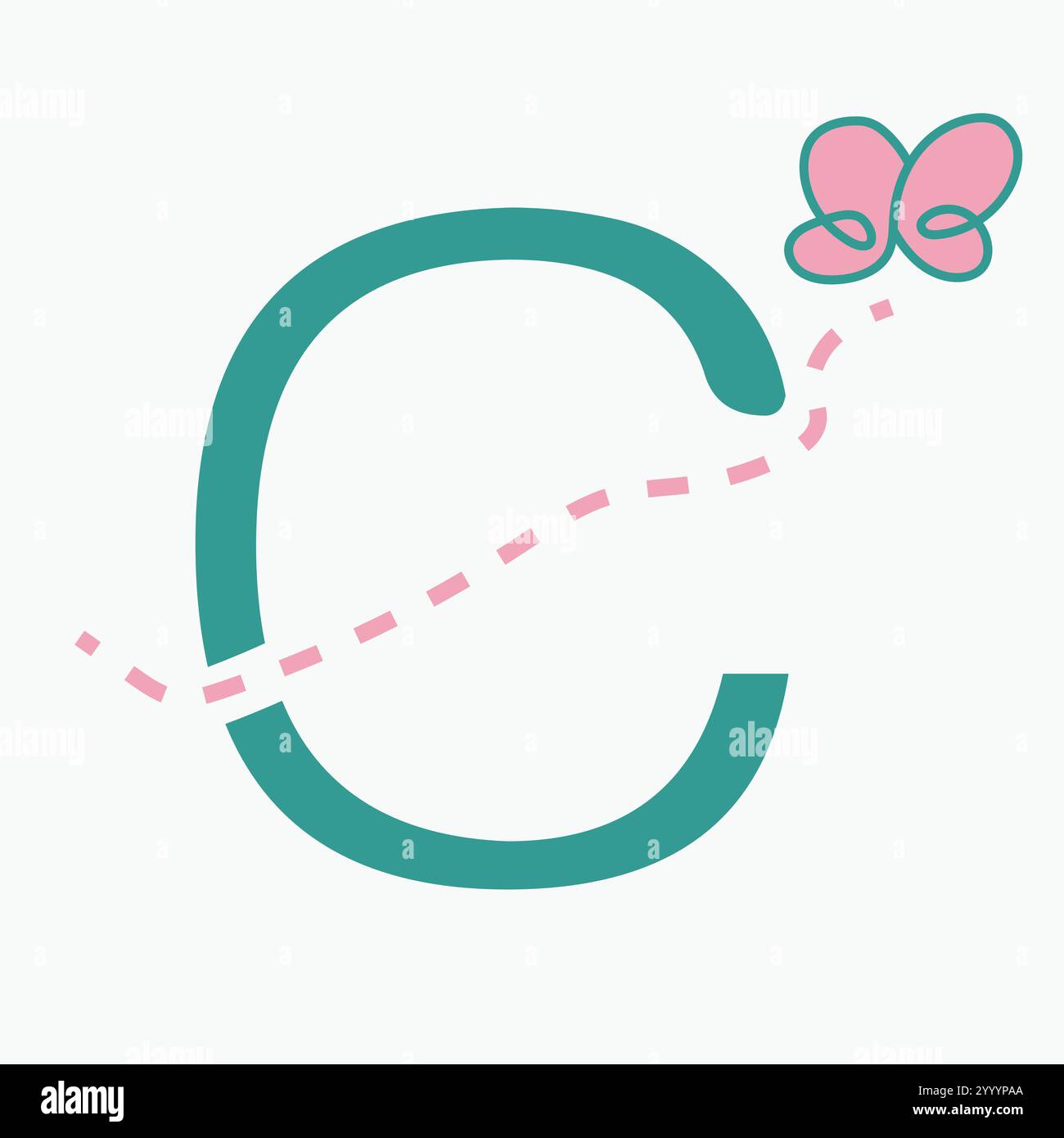Initial letter C kids logo concept with butterfly symbol vector ...