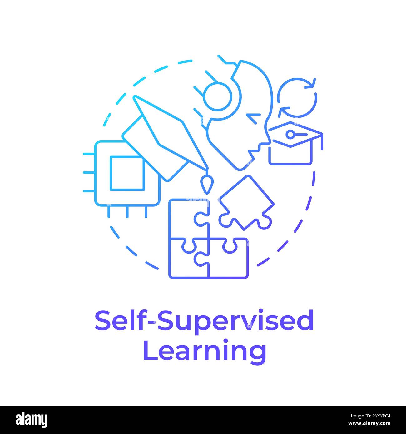 Self supervised learning blue gradient concept icon Stock Vector Image ... Self supervised learning blue gradient concept icon Stock Vector Image ...