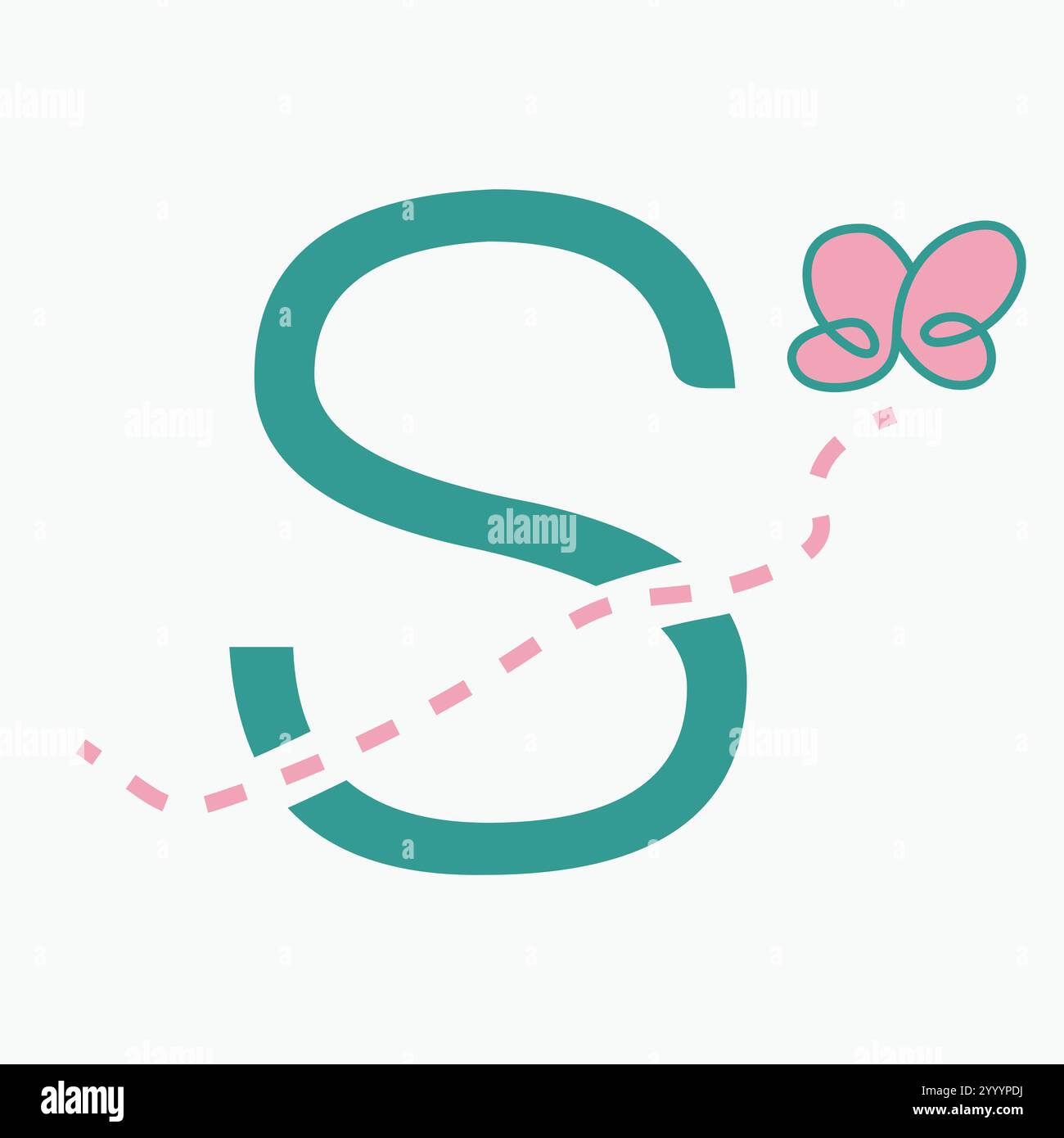 Initial letter S kids logo concept with butterfly symbol vector ...