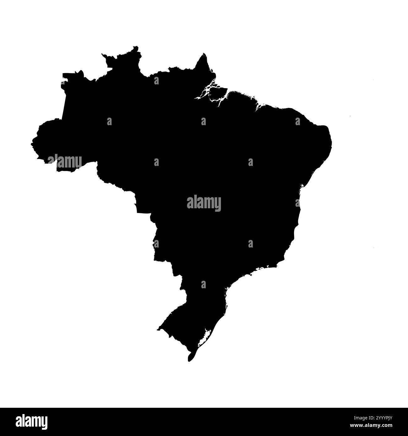Brazil high detailed vector representation of country silhouette in ...