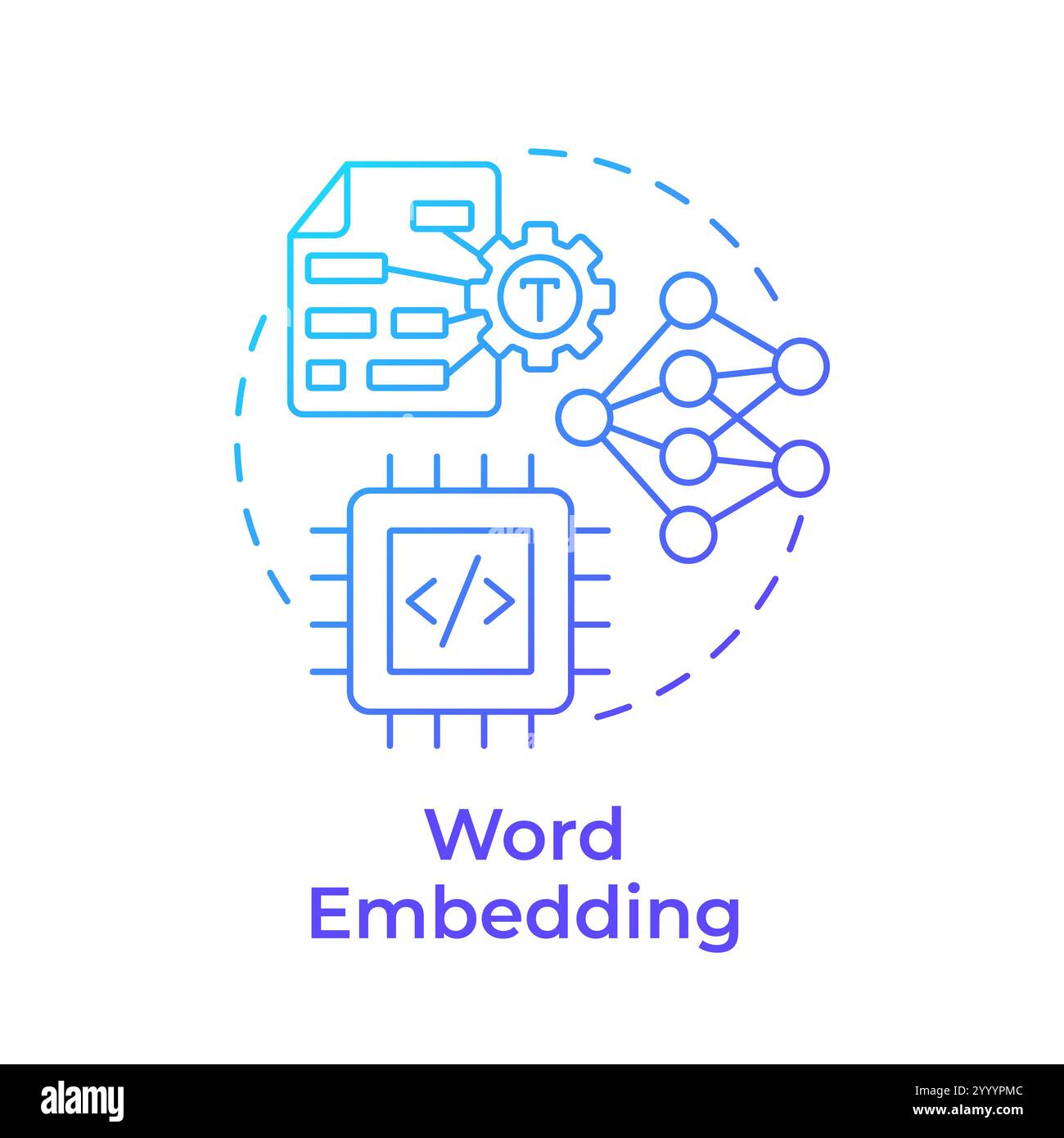 Word embedding blue gradient concept icon Stock Vector Image & Art - Alamy