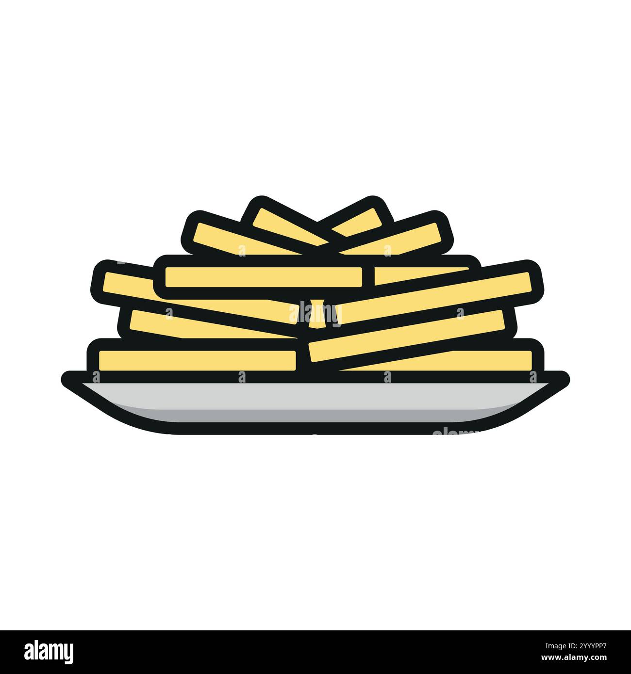 Fried fries icon features a crispy and golden design, perfect for ...