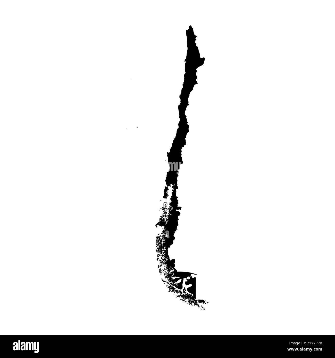 Chile high detailed vector representation of country silhouette in ...