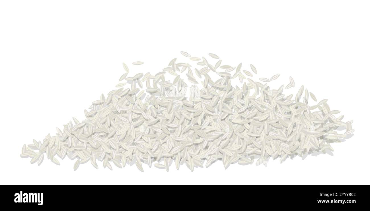 Mound rice grain pattern isolated on white. Asian food rice. Steamed ...
