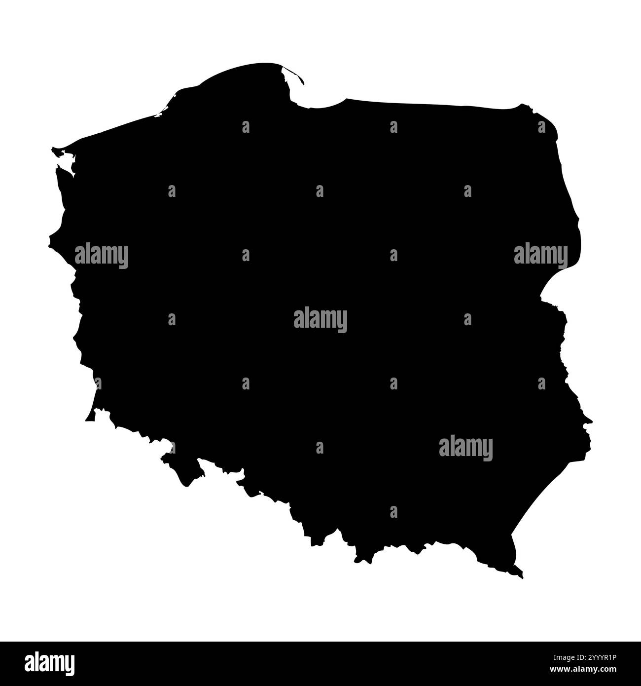 Poland high detailed vector representation of country silhouette in ...