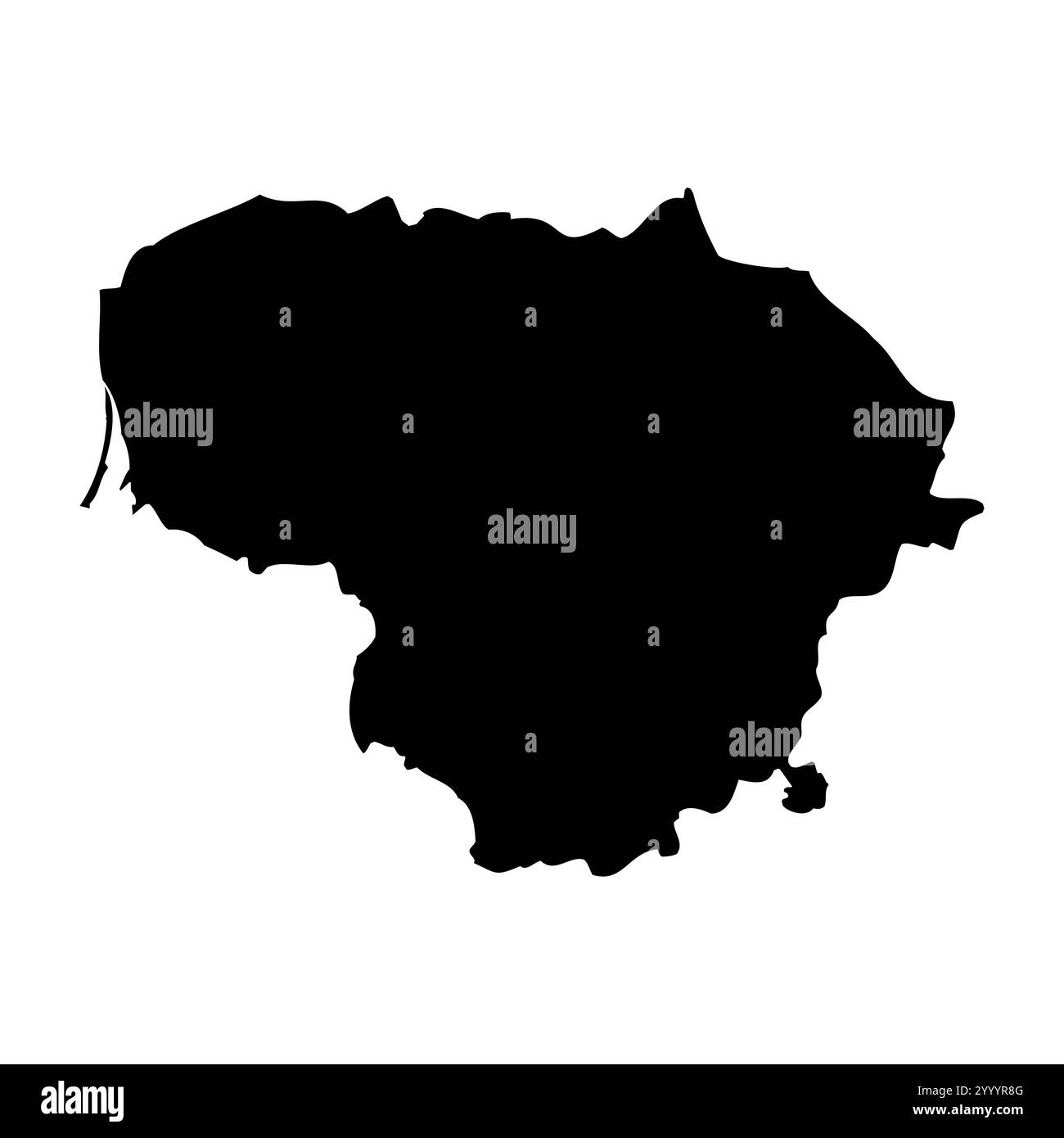 Lithuania high detailed vector representation of country silhouette in ...