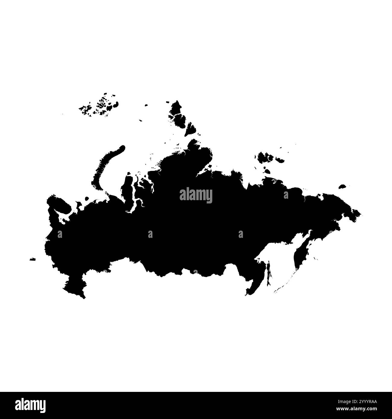 Russia high detailed vector representation of country silhouette in ...