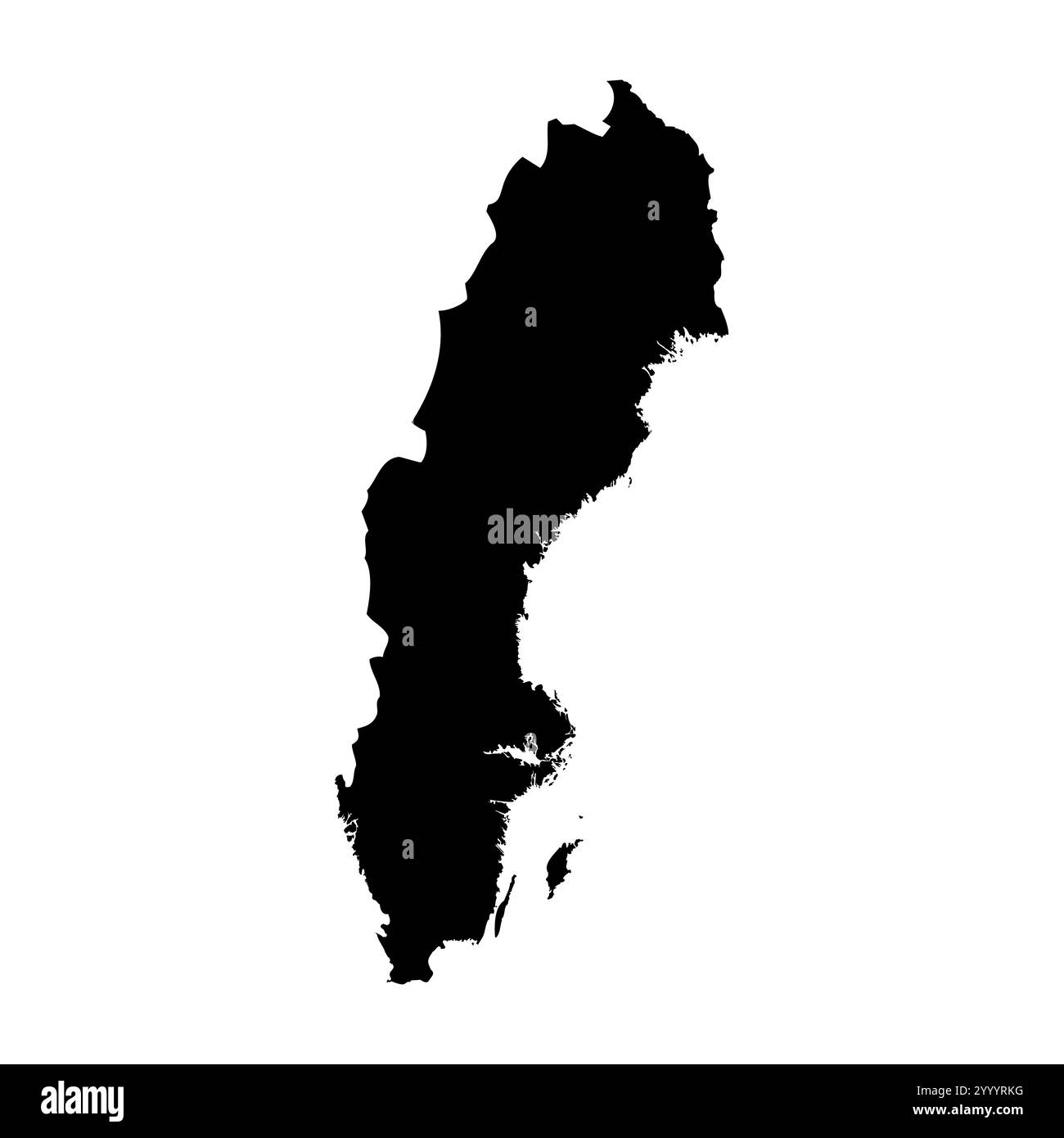 Sweden high detailed vector representation of country silhouette in ...