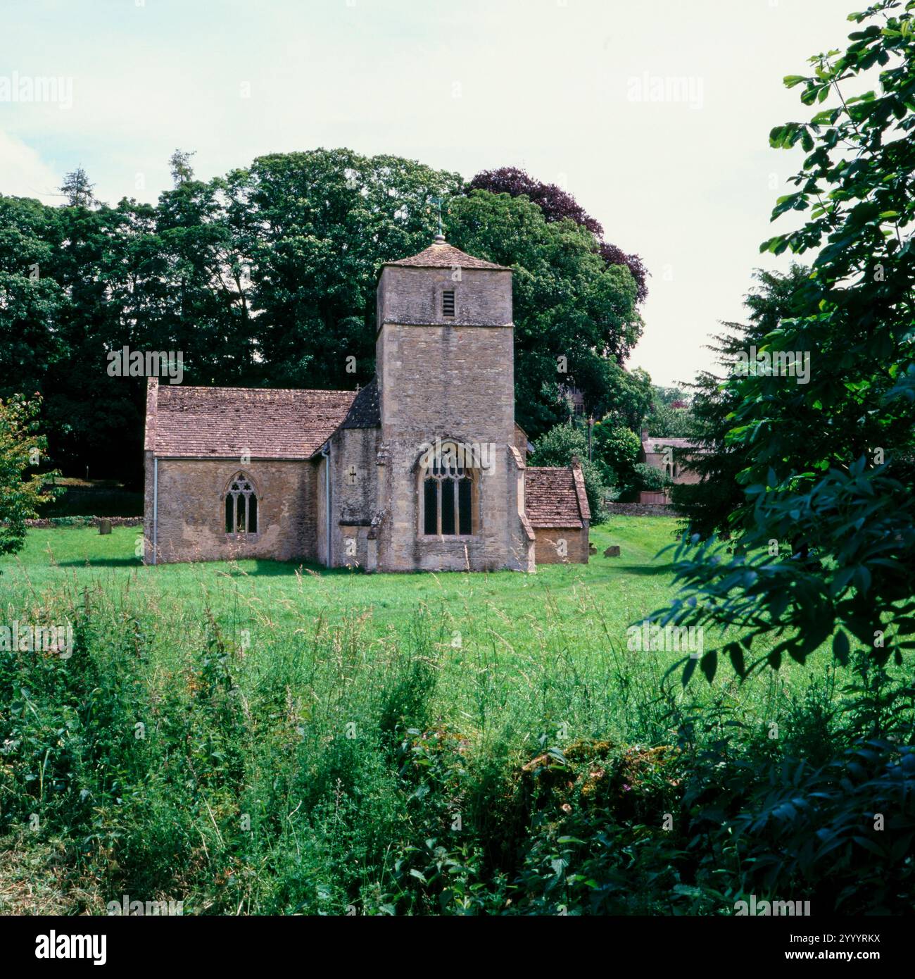 15 June 1998: Traditional cotswold country church, Gloucestershire ...