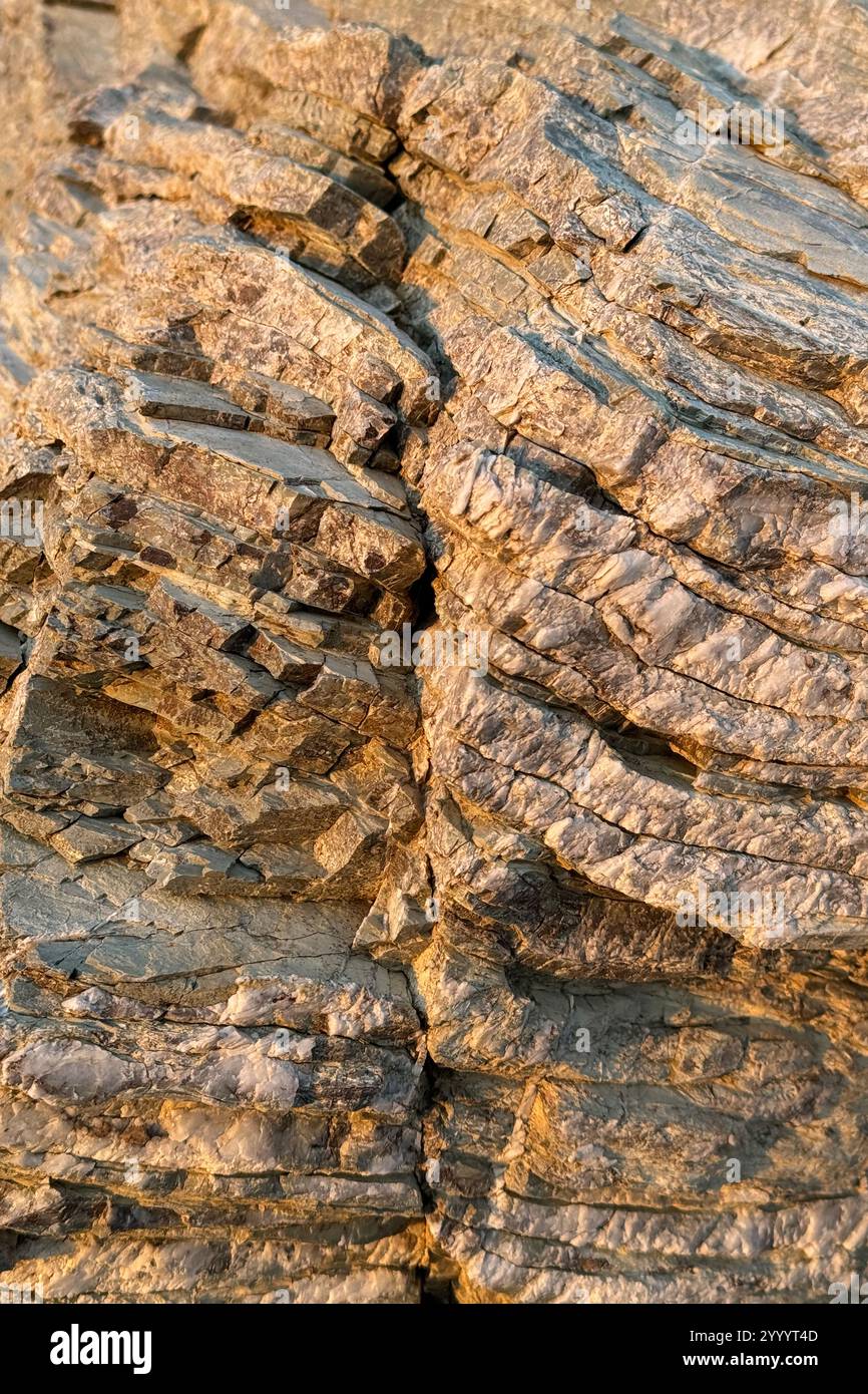 Natural coastal rock formation surface rough material close up textured ...