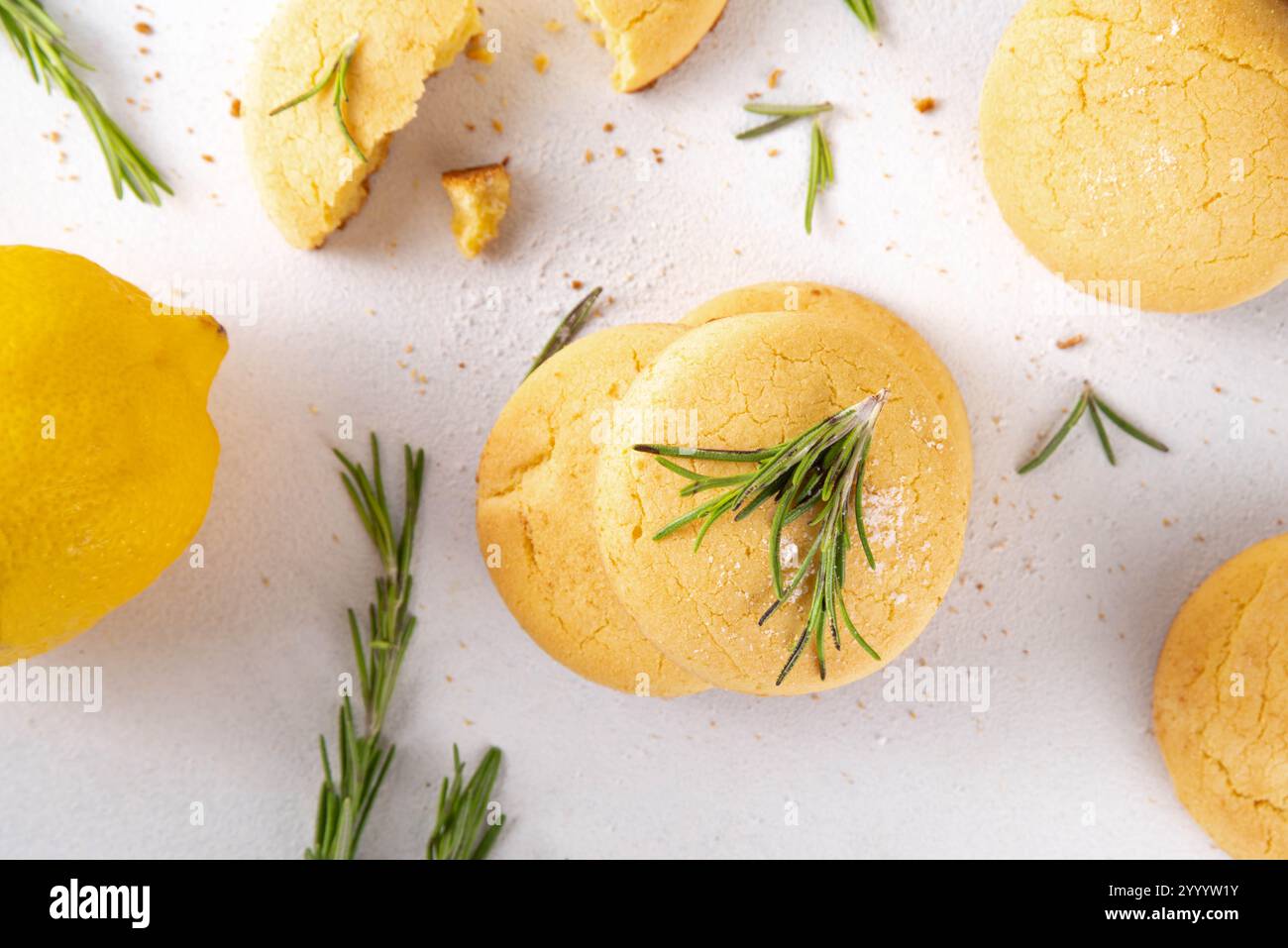 Savory rosemary and lemon shortbread cookies. Salted tasty cheese ...