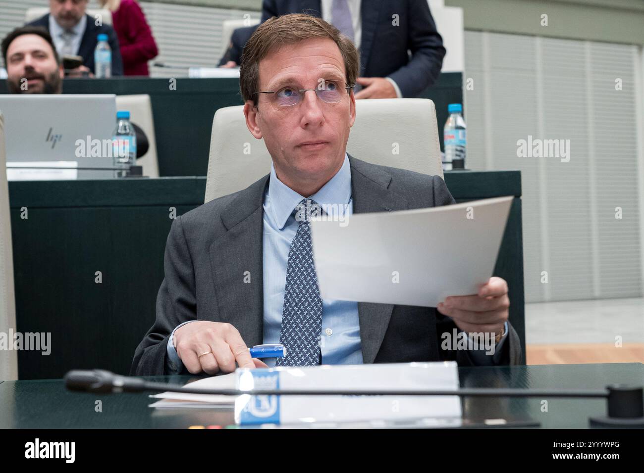 The mayor of Madrid, José Luis Martínez-Almeida, on his arrival at an ...