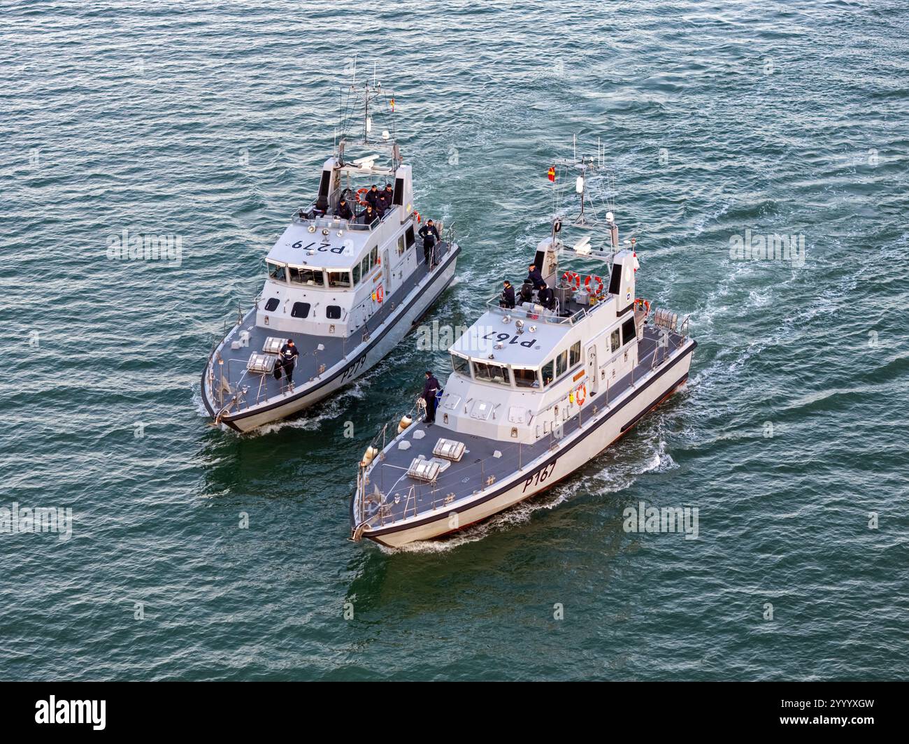 The Royal Navy Coastal Forces Squadron vessels HMS Exploit (P167) & HMS ...