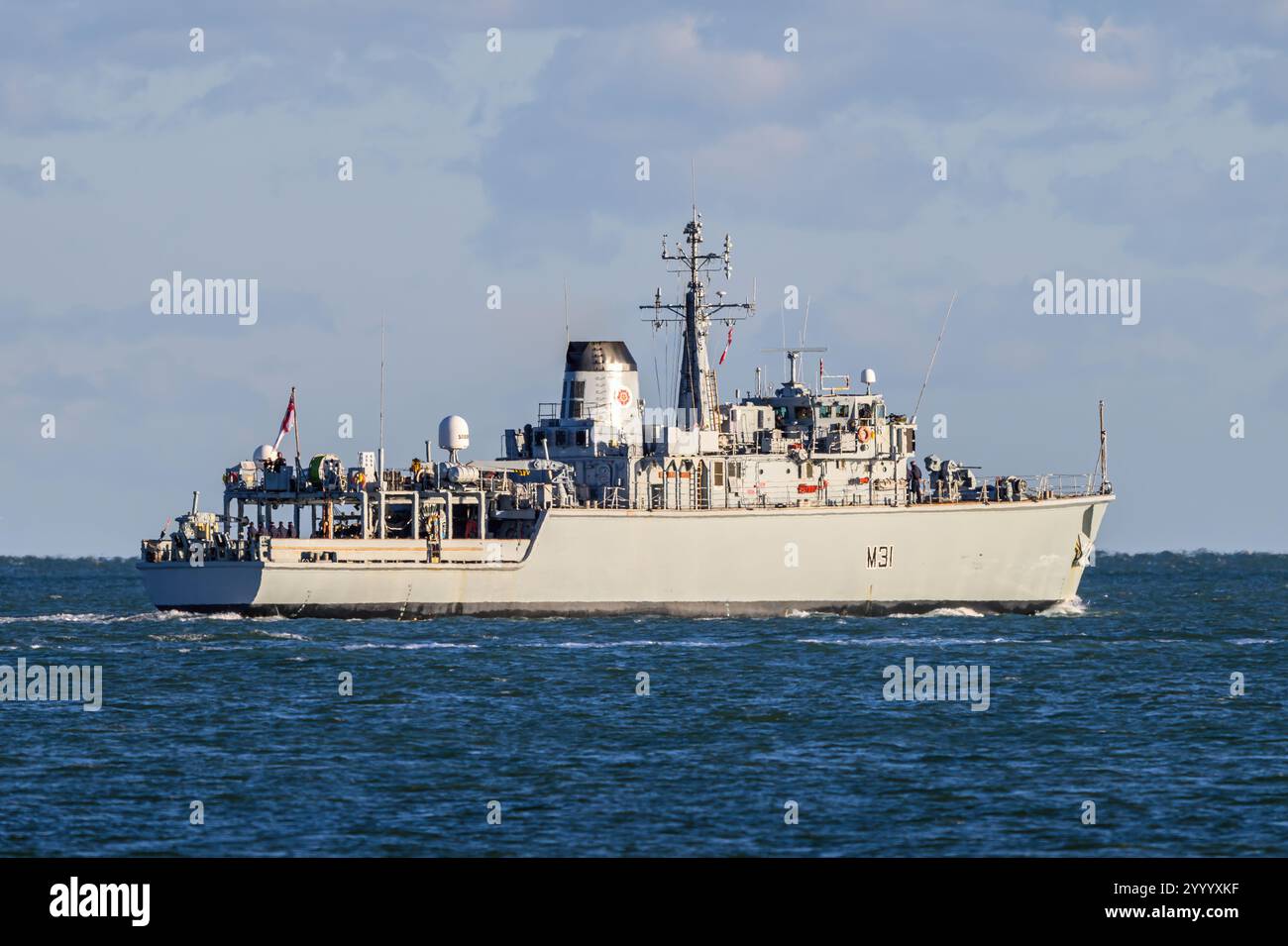 The Royal Navy Hunt class mine warfare vessel HMS Cattistock (M31 Stock ...