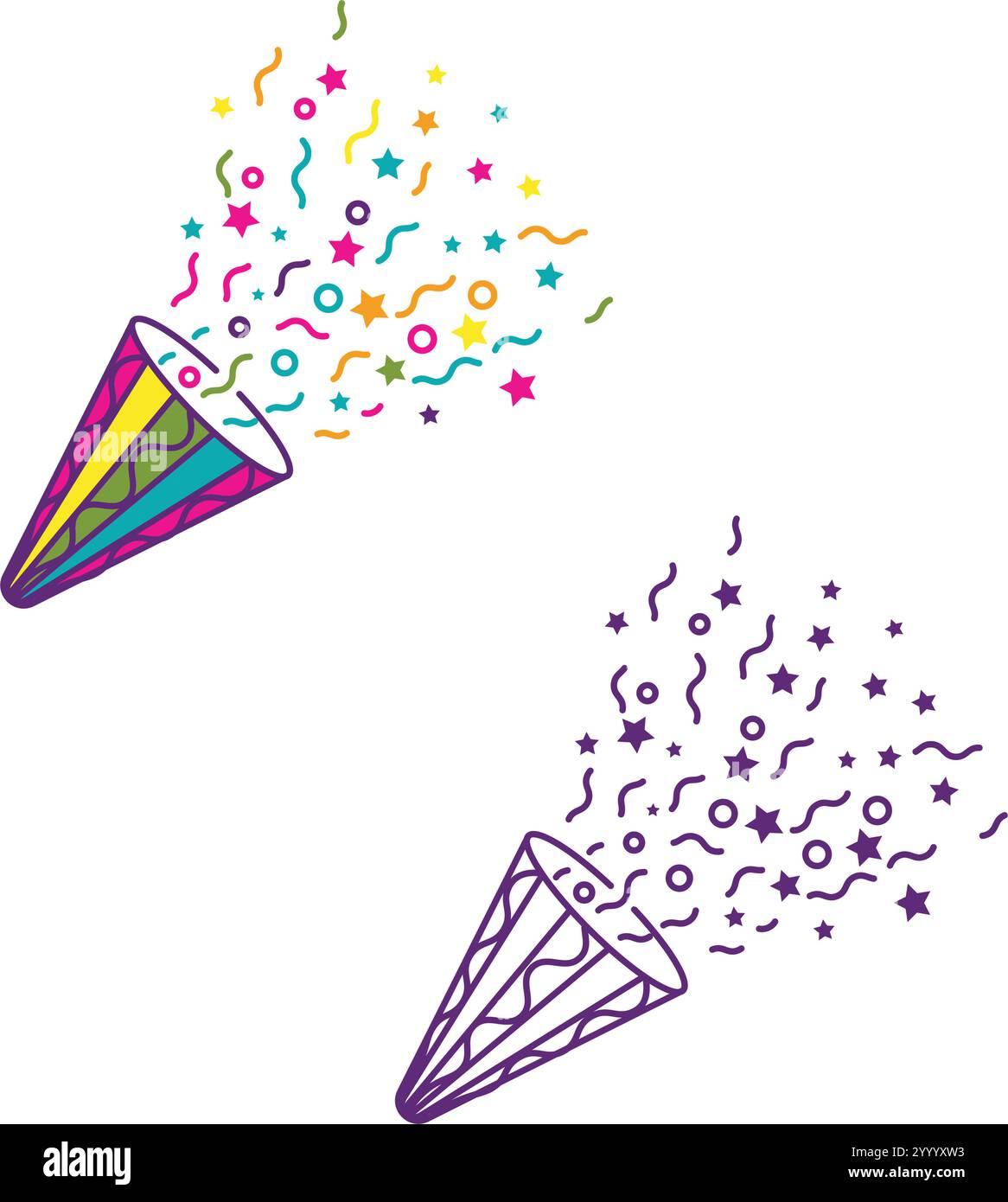 Party popper vector vectors hi-res stock photography and images - Alamy