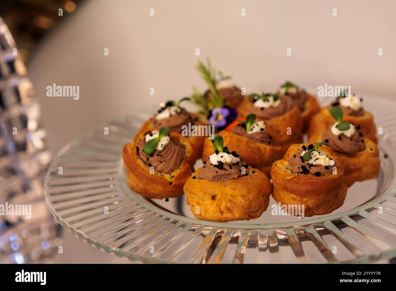 A contemporary hotel dining area featuring a sleek buffet setup Stock ...