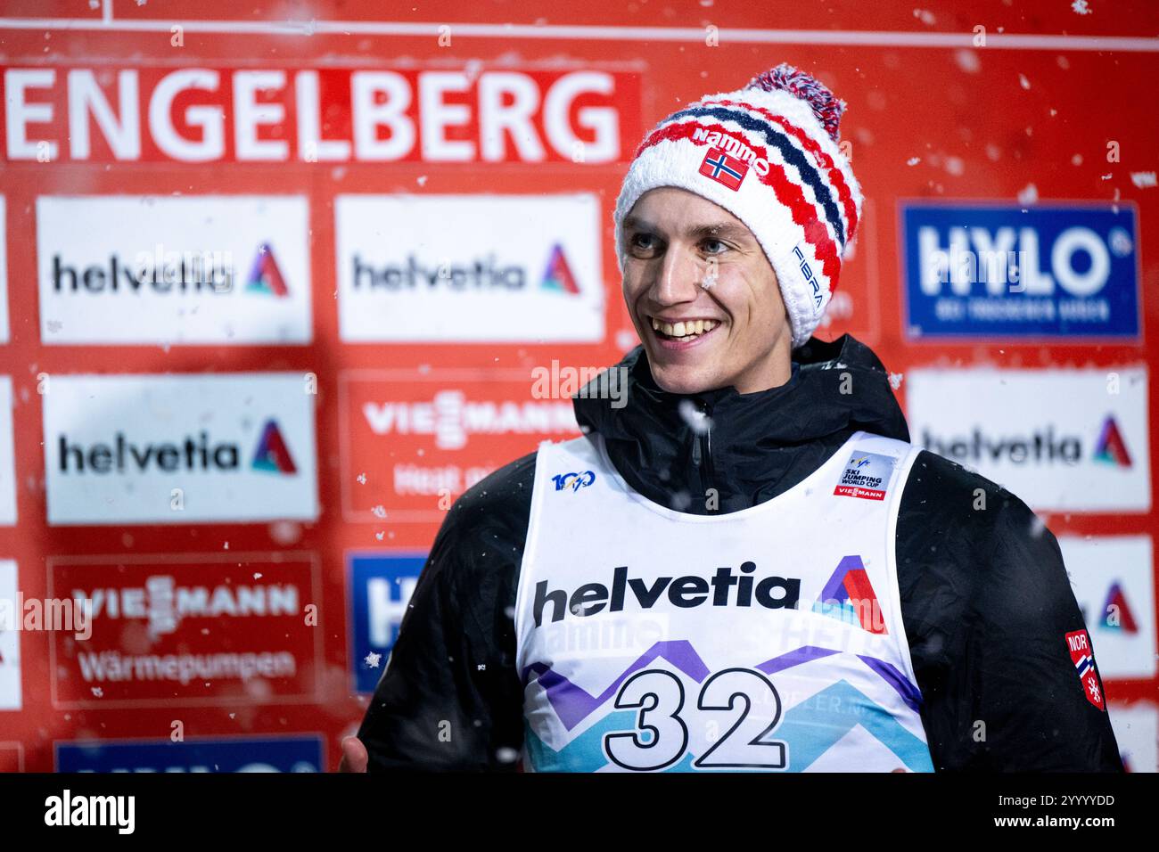 OESTVOLD Benjamin (Norwegen) zufrieden in der Leaders Box, SUI, FIS Viessmsann Skisprung Weltcup ...