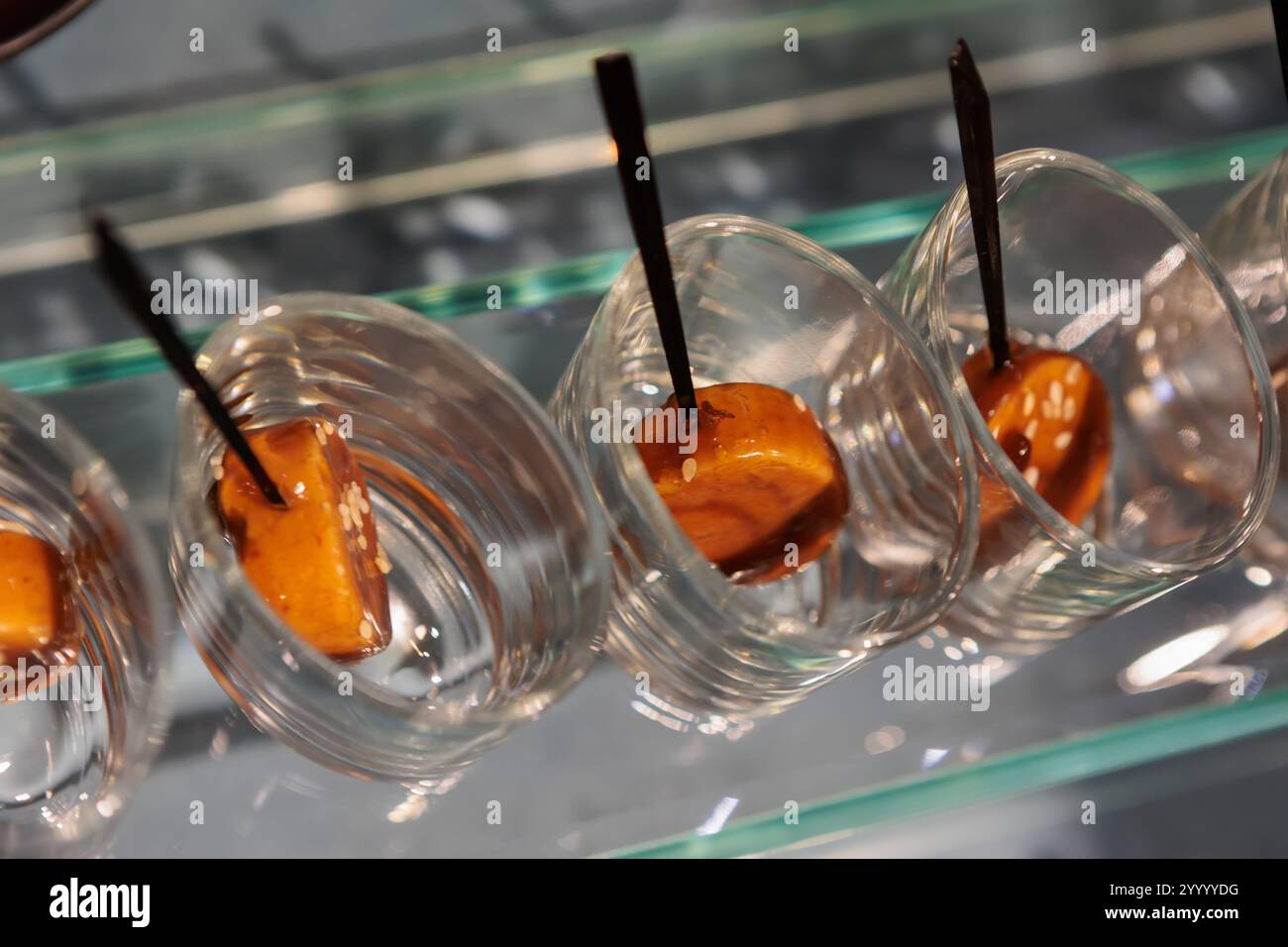 A contemporary hotel dining area featuring a sleek buffet setup Stock ...