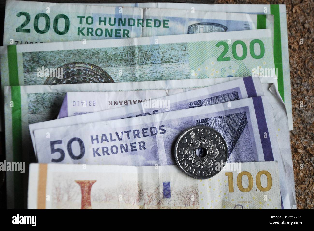 Copenhagen/ Denmark/23 december 2024/Danish kroner notes or bills and ...