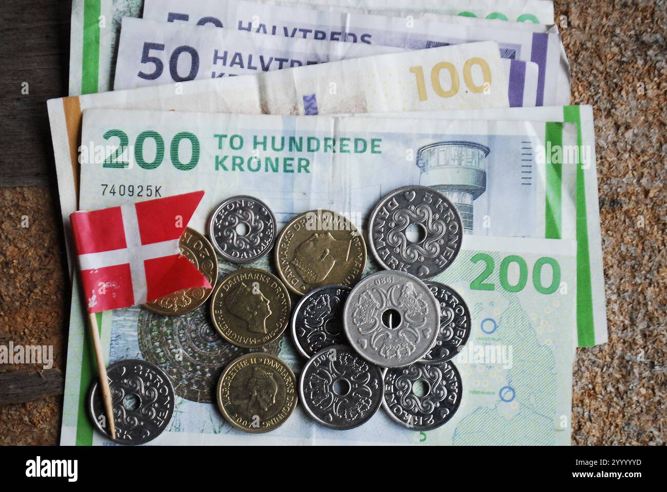 Copenhagen/ Denmark/23 december 2024/Danish kroner notes or bills and ...