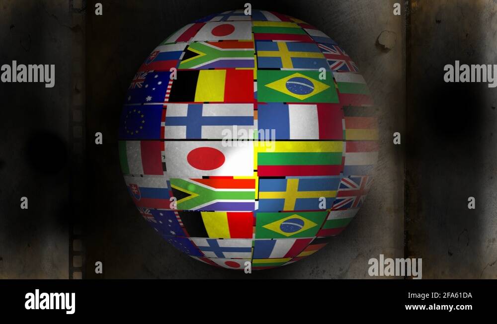 Rotating globe made of national flags Stock Video Footage - Alamy