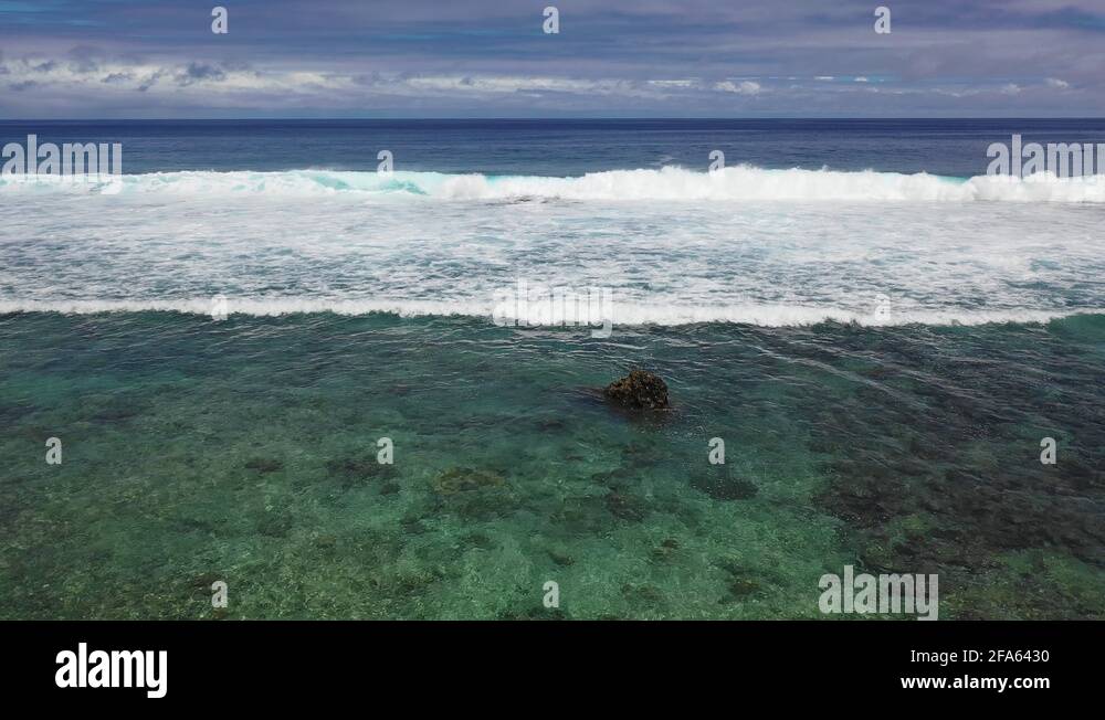 Cook Islands watching the waves with the drone Stock Video Footage - Alamy