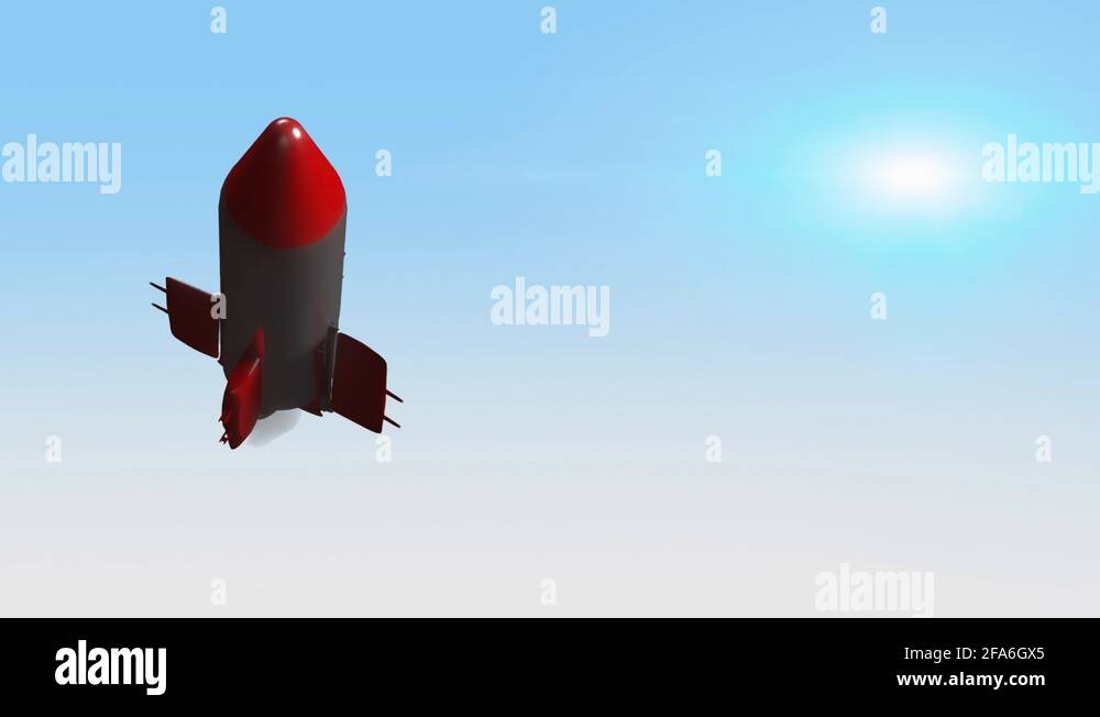 Cartoon rocket flying. 3D animation Stock Video Footage - Alamy