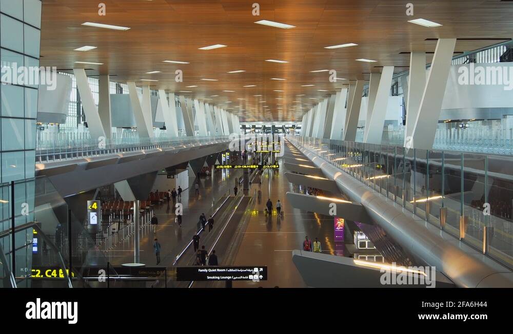 Light railroad between Terminals at Hamad International AIrport. Qatar ...
