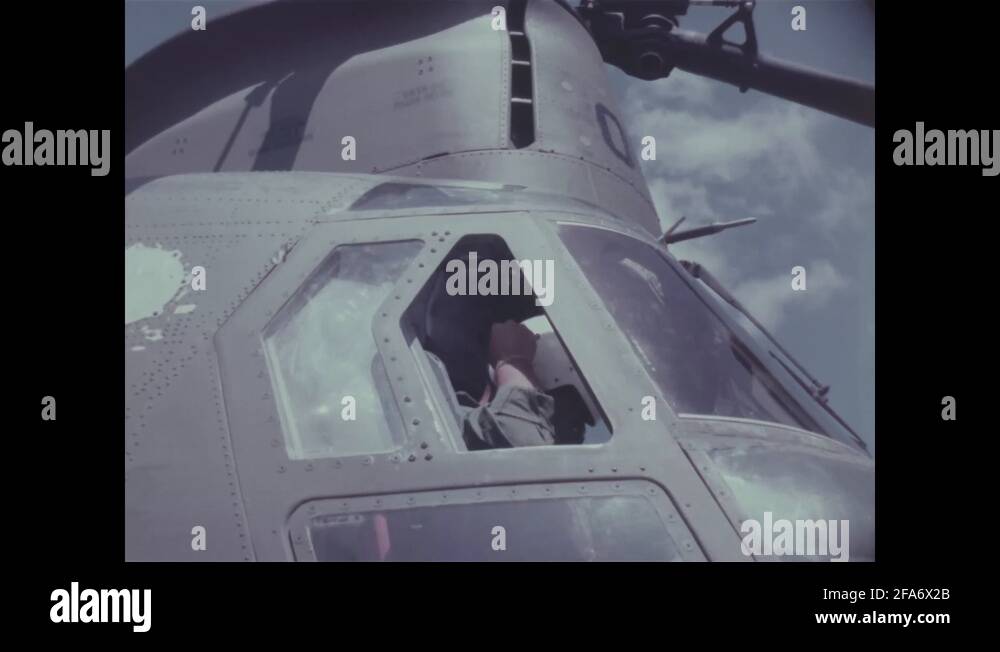 Chinook Helicopter take off from headquarter - 1960 Stock Video Footage ...