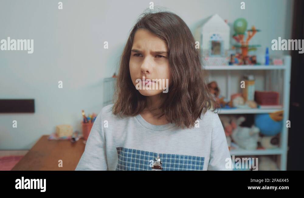 emotion depression concept children. Shocked panic little girl ...