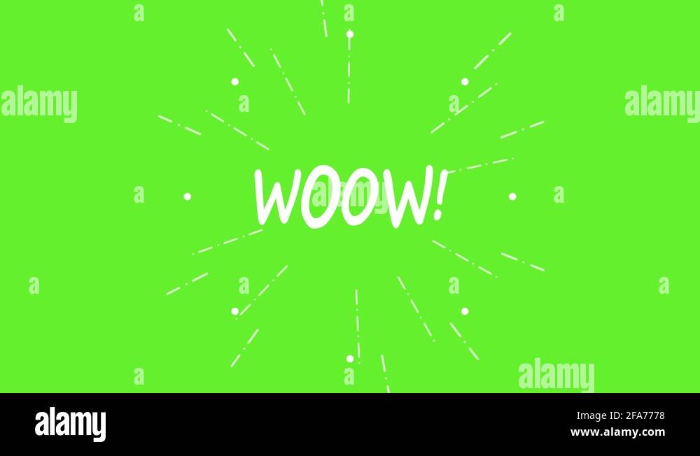 Handmade Woom word doodle animation. Green screen chroma key background ...