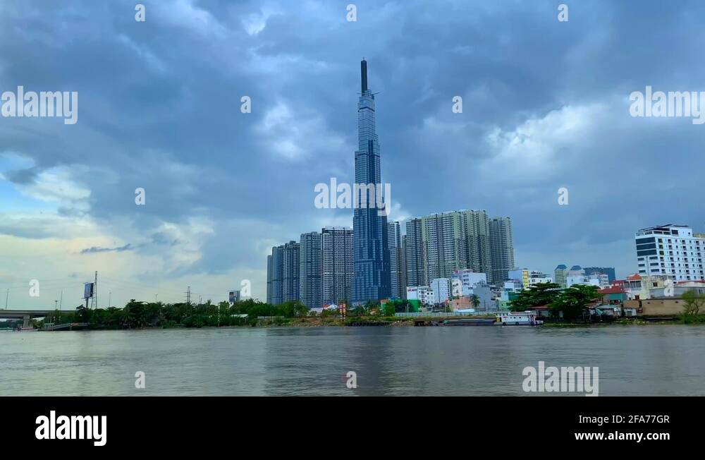 Footage of Landmark 81 Building from Saigon River Stock Video Footage ...