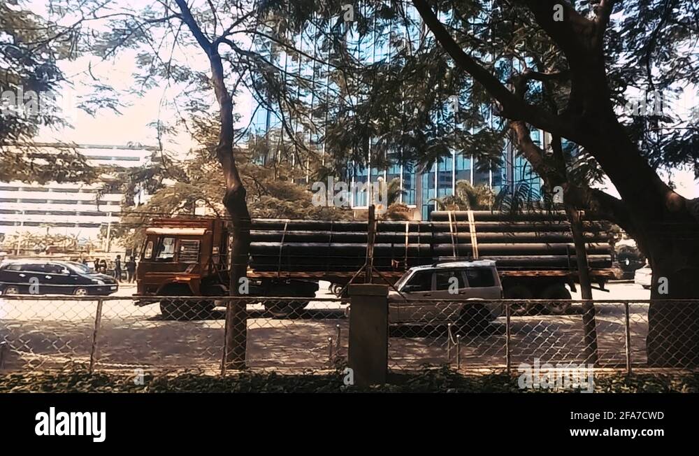 Truck carrying heavy loads in india slow motion Stock Video Footage - Alamy