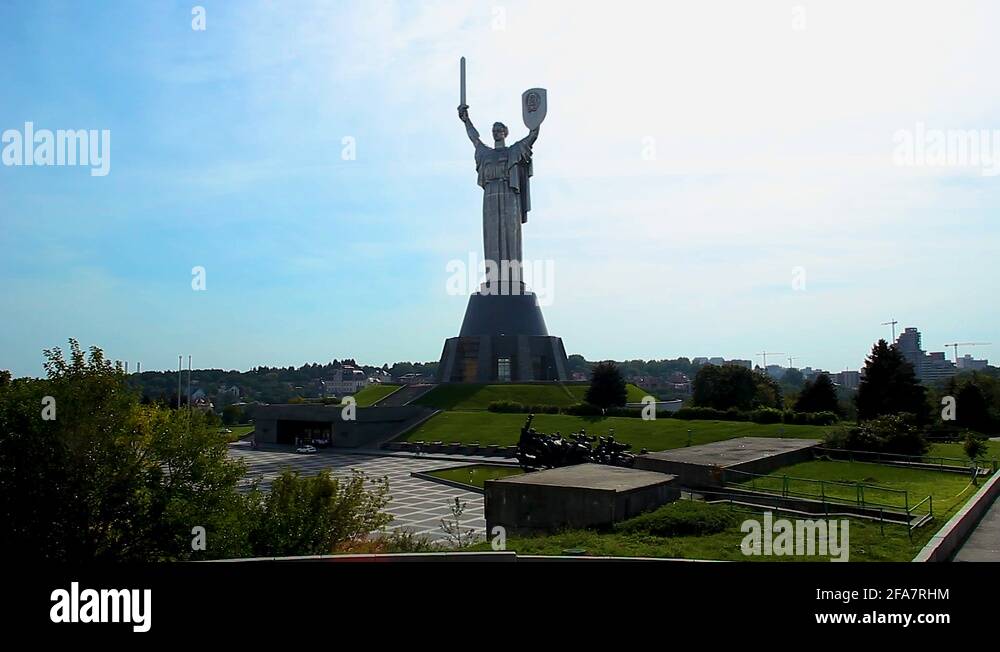 Mother Rodina Giant Statue Silhouette Kiev Ukraine 2 Stock Video ...