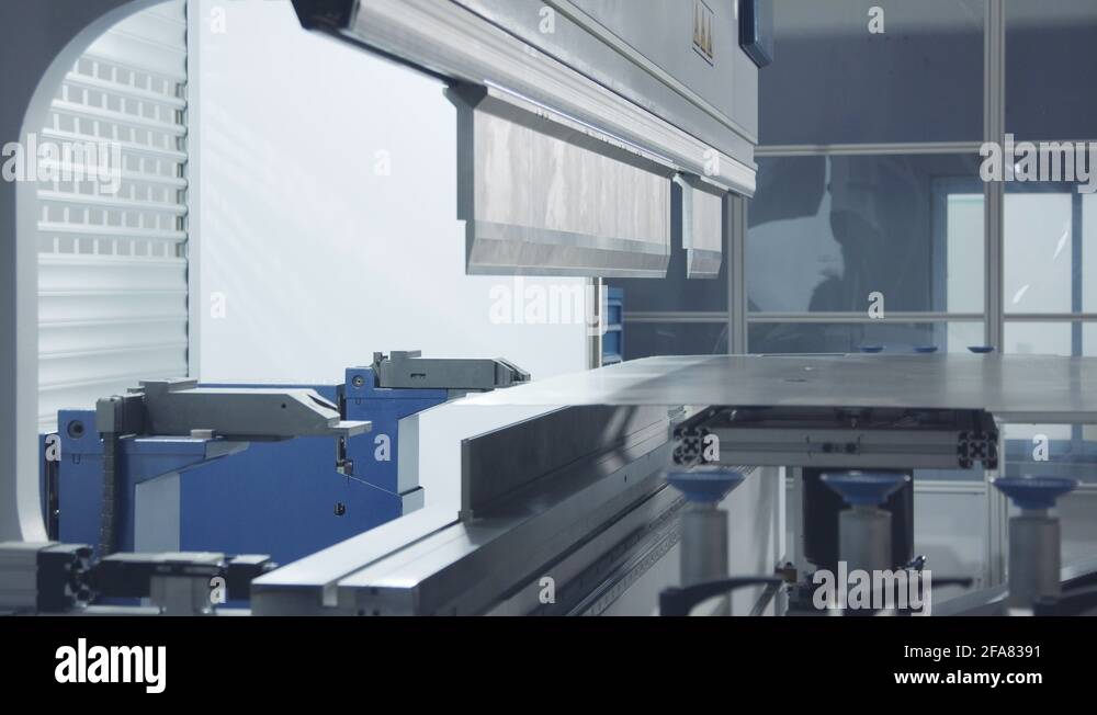 Metal bending robot in a metal production facility Stock Video Footage ...