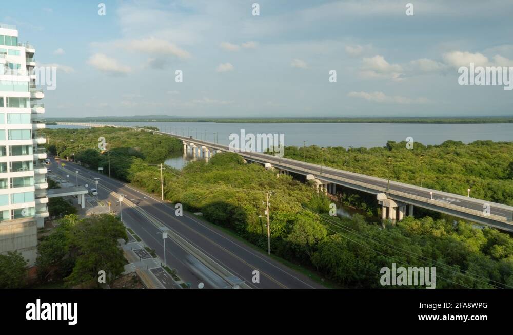 Timelapse in La Boquilla, Cartagena Overlooking The Tesca Swamp And ...