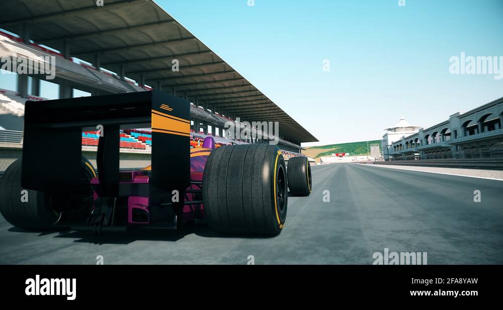 Formula one racing car crossing finish line and winning the race Stock ...