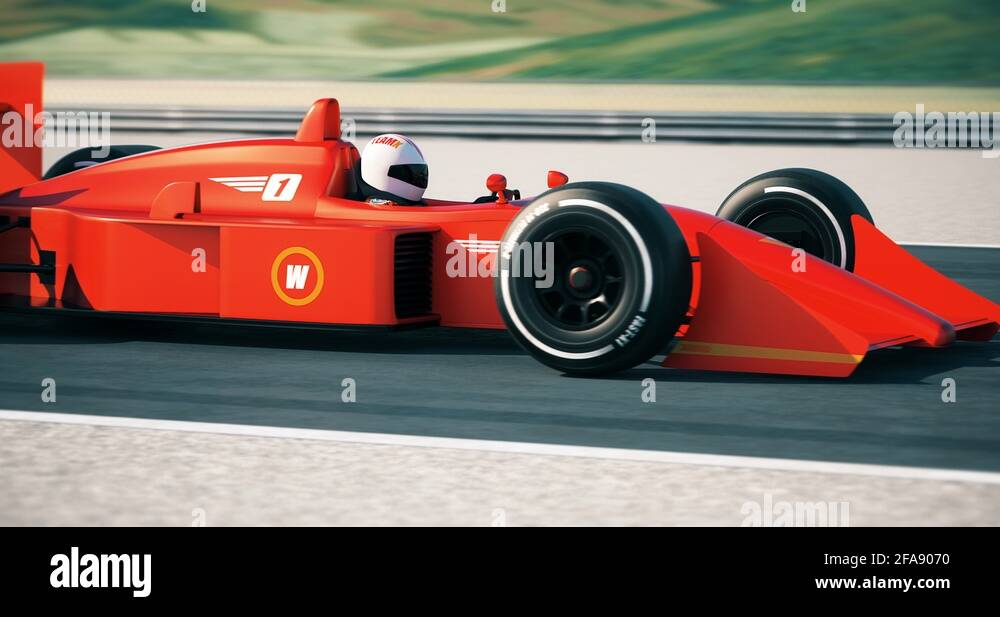 Formula one racing car crossing finish line and winning the race Stock ...