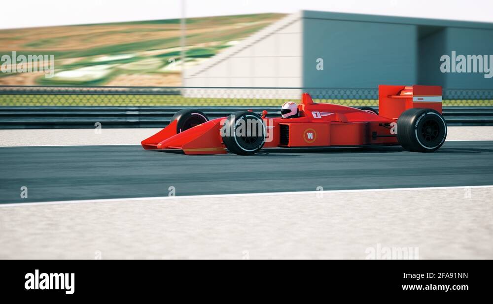 Formula one racing car crossing finish line and winning the race Stock ...