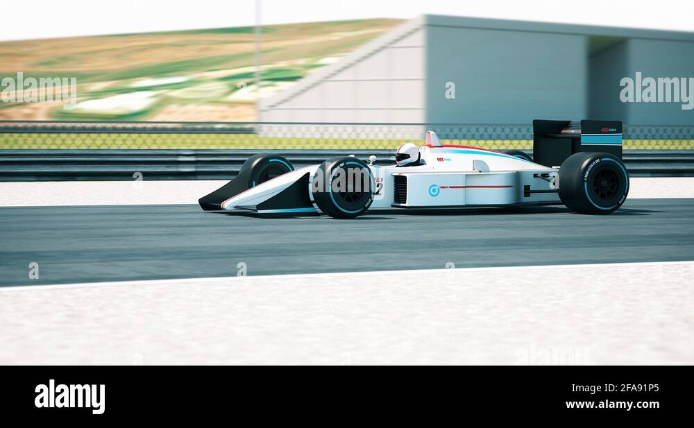 Formula one racing car crossing finish line and winning the race Stock ...