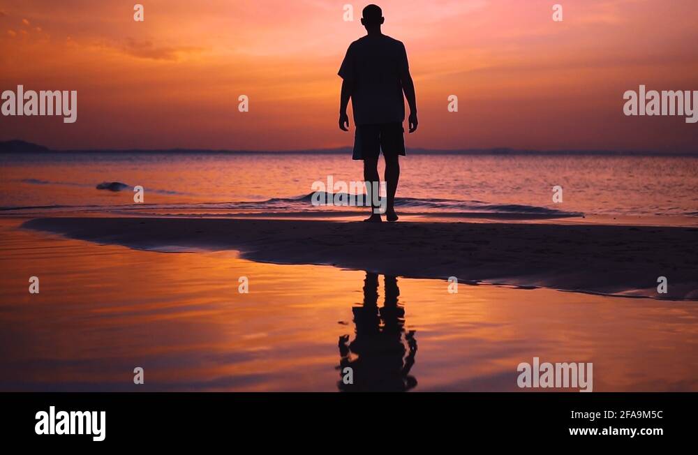 Man beach sunset silhouette Stock Videos & Footage - HD and 4K Video ...