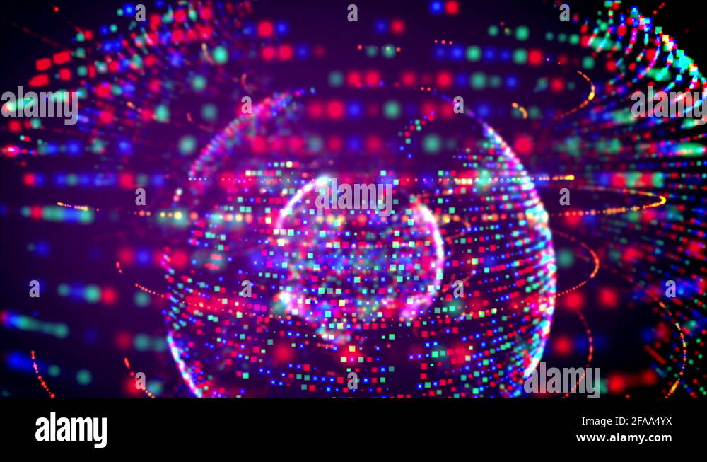 Three red and blue spheres spinning inside Stock Video Footage - Alamy